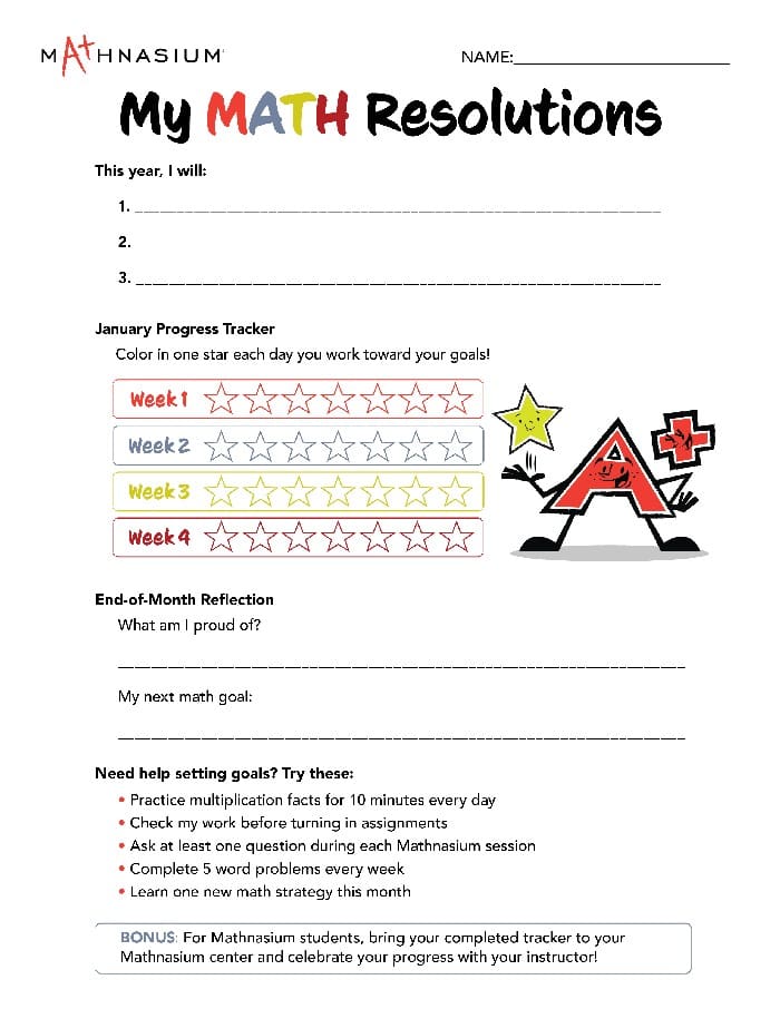 Start 2026 Strong With Mathnasium Niceville’s Math Resolutions Tracker ...